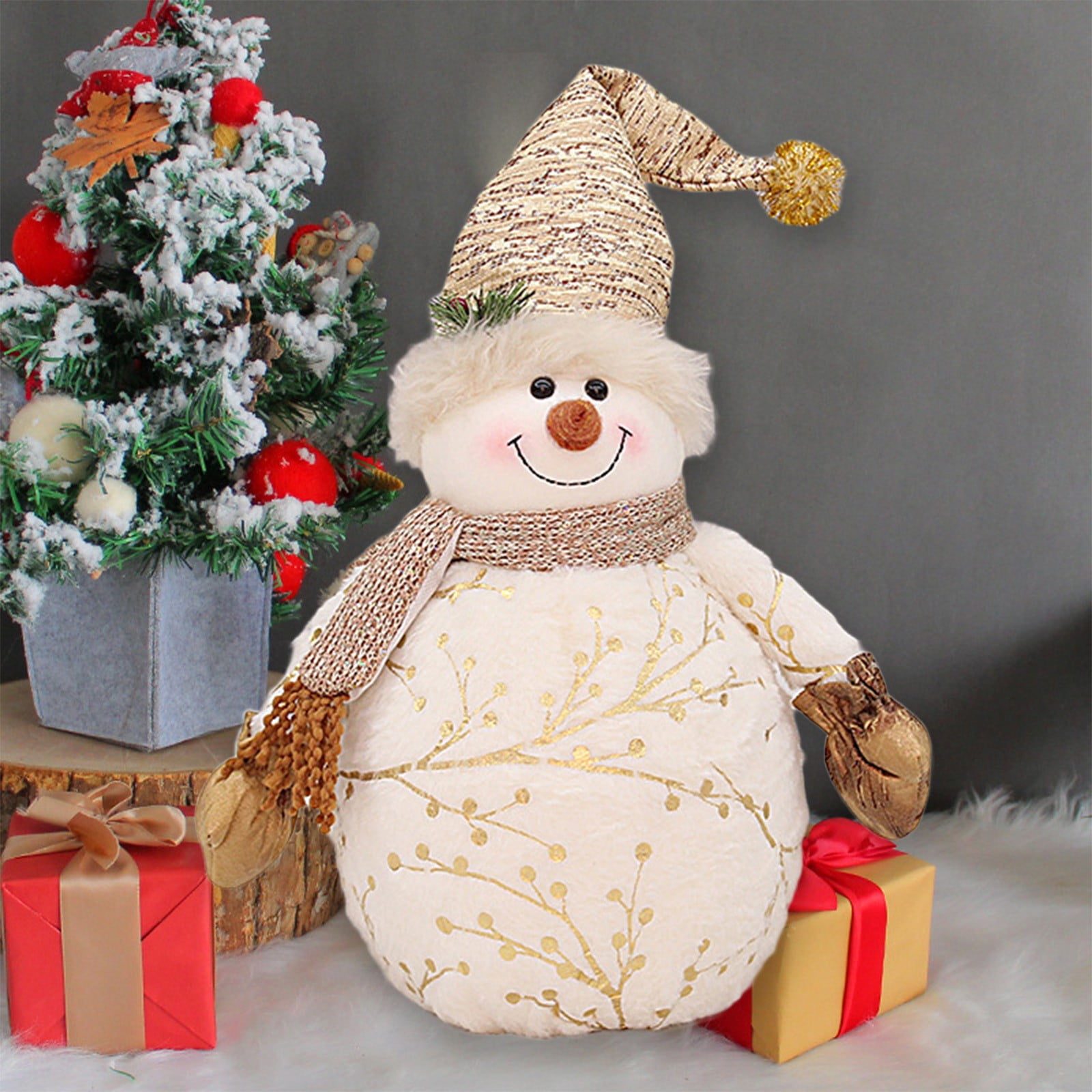 Christmas Up to 65% off Clearance! SRUILUO Christmas Snowman Figurine ...