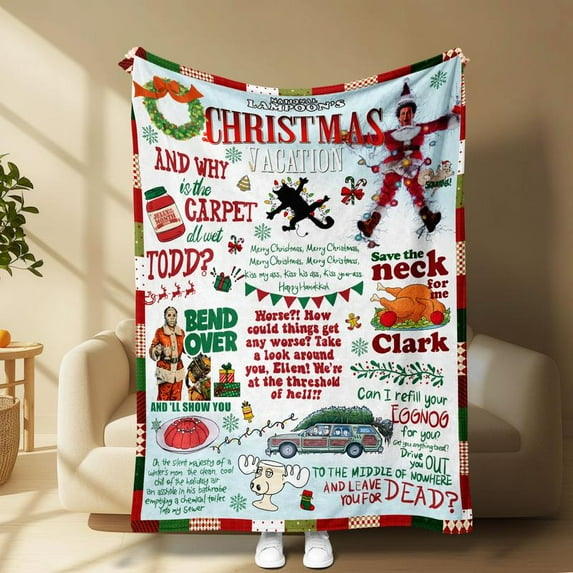 Christmas Vacation Blanket with You Serious Clark Design, Plaid Winter ...