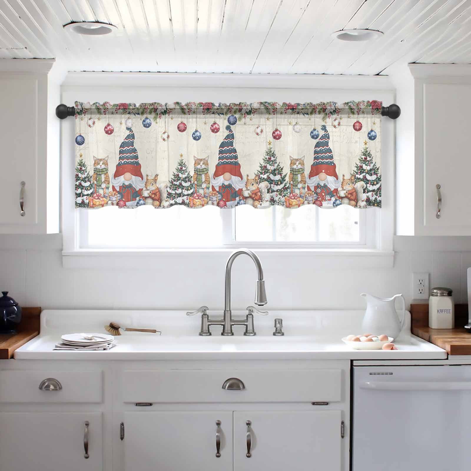 Christmas Valance Curtains for Kitchen/Living Room/Bathroom/Bedroom ...