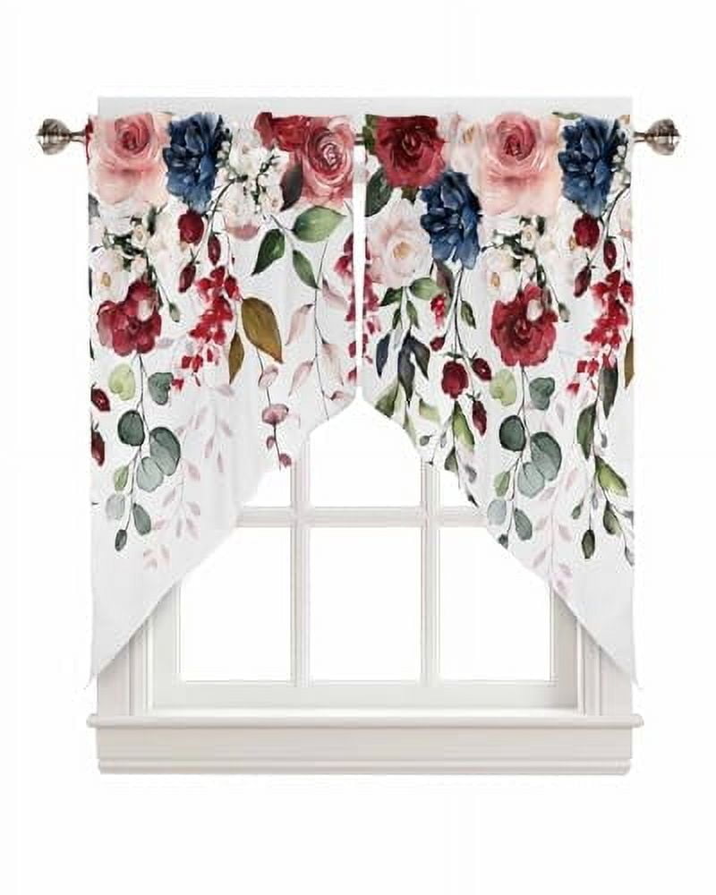 Christmas Valance For Windows Washable Swag Curtains - Valentine ...