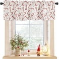 Christmas Valance for Windows Candy Cane Curtains Valances White Red ...