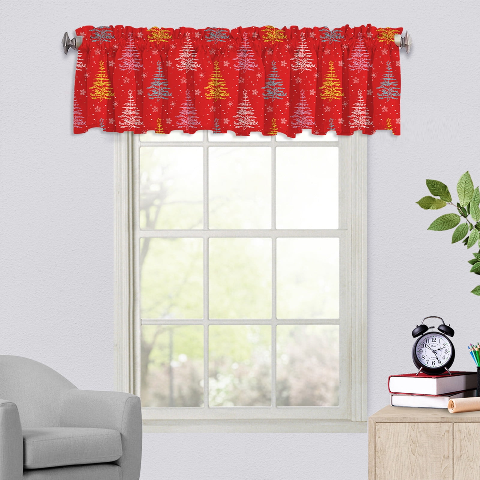 Christmas Valances for Kitchen Windows, Christmas Tree Valances for ...