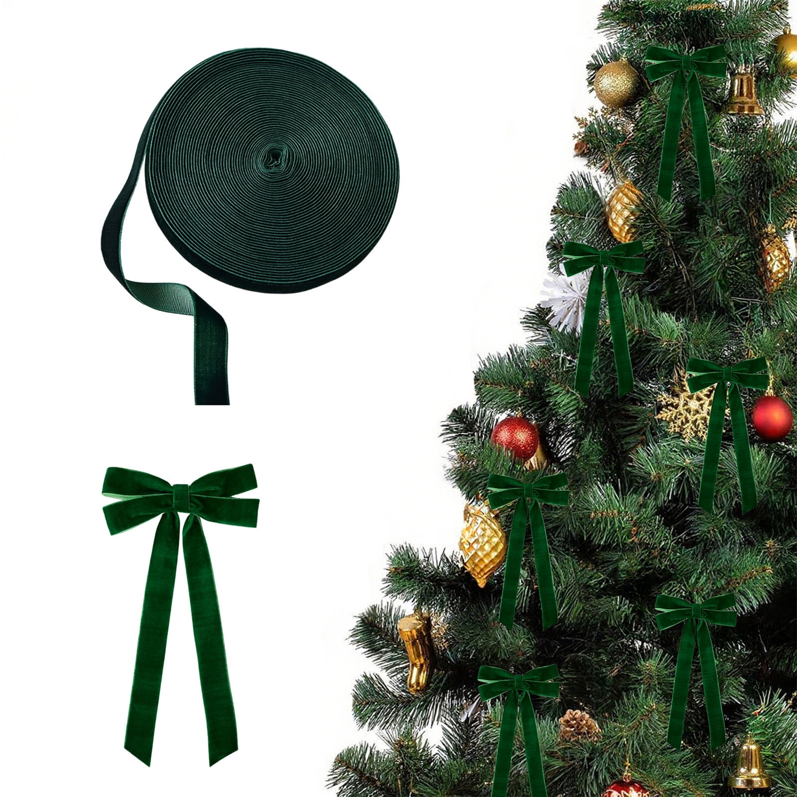 Christmas Velvet Ribbon, DIY Gift Packaging and Tree Decoration Ribbon ...