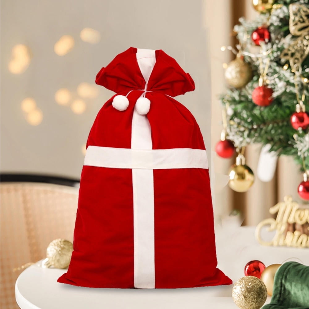 Christmas Velvet Santa Bags 20 X 30 Inch Large Santa Gift Sack With ...