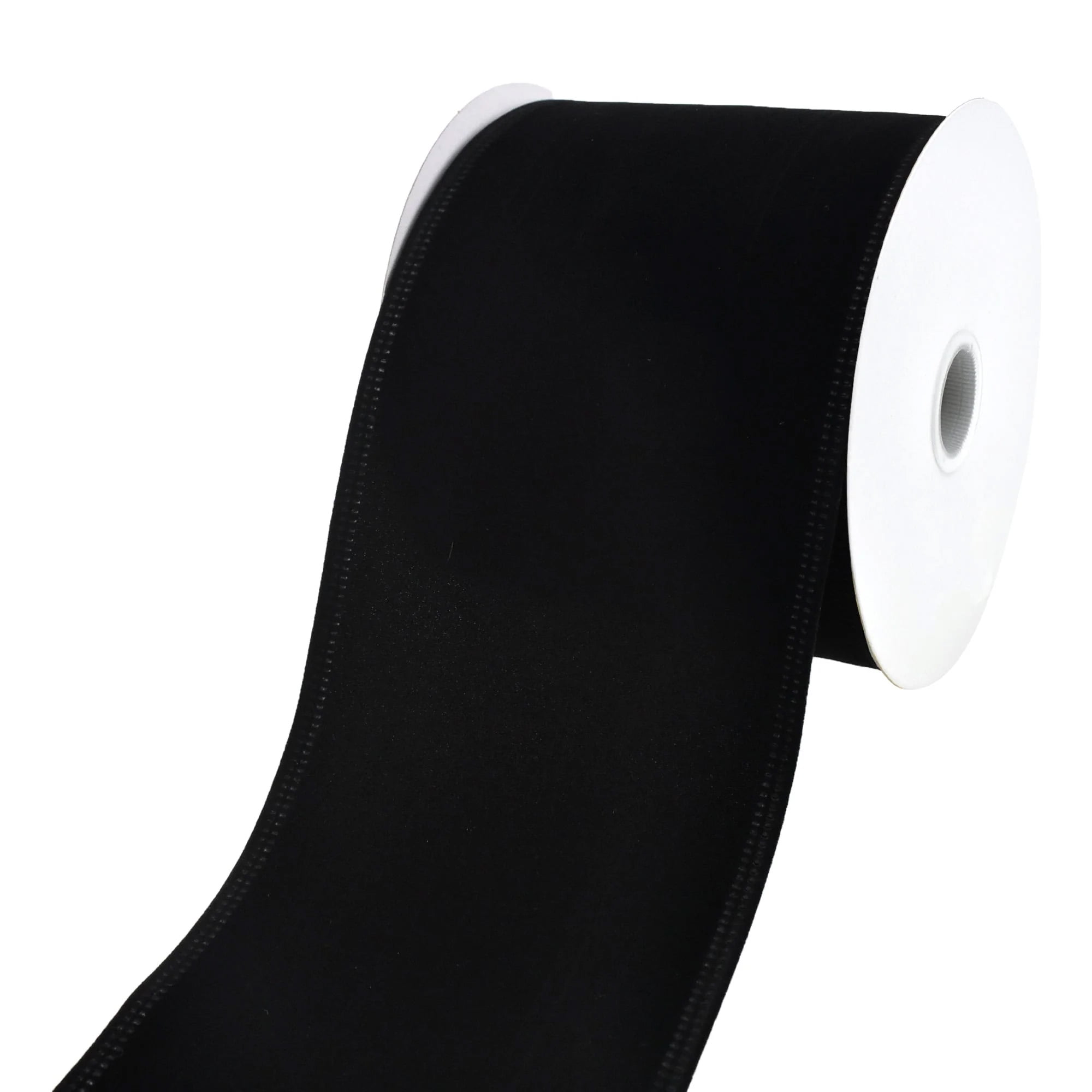 Christmas Velvet Wired Edge Ribbon, 4-Inch, 10-Yard - Black - Walmart.com