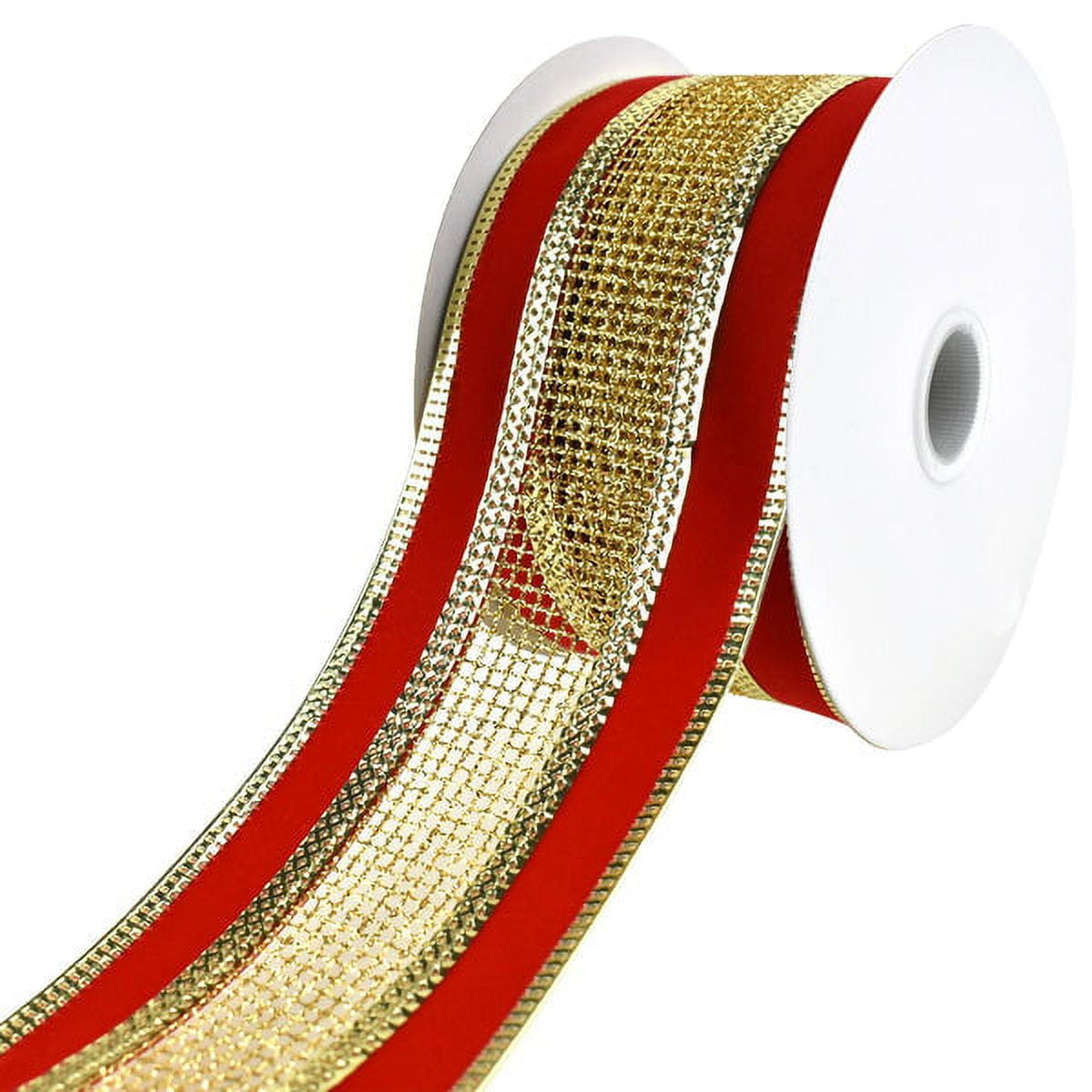 Walmart Christmas Velvet Glittered Net Ribbon, 2-1/2-Inch, 10-Yard ...