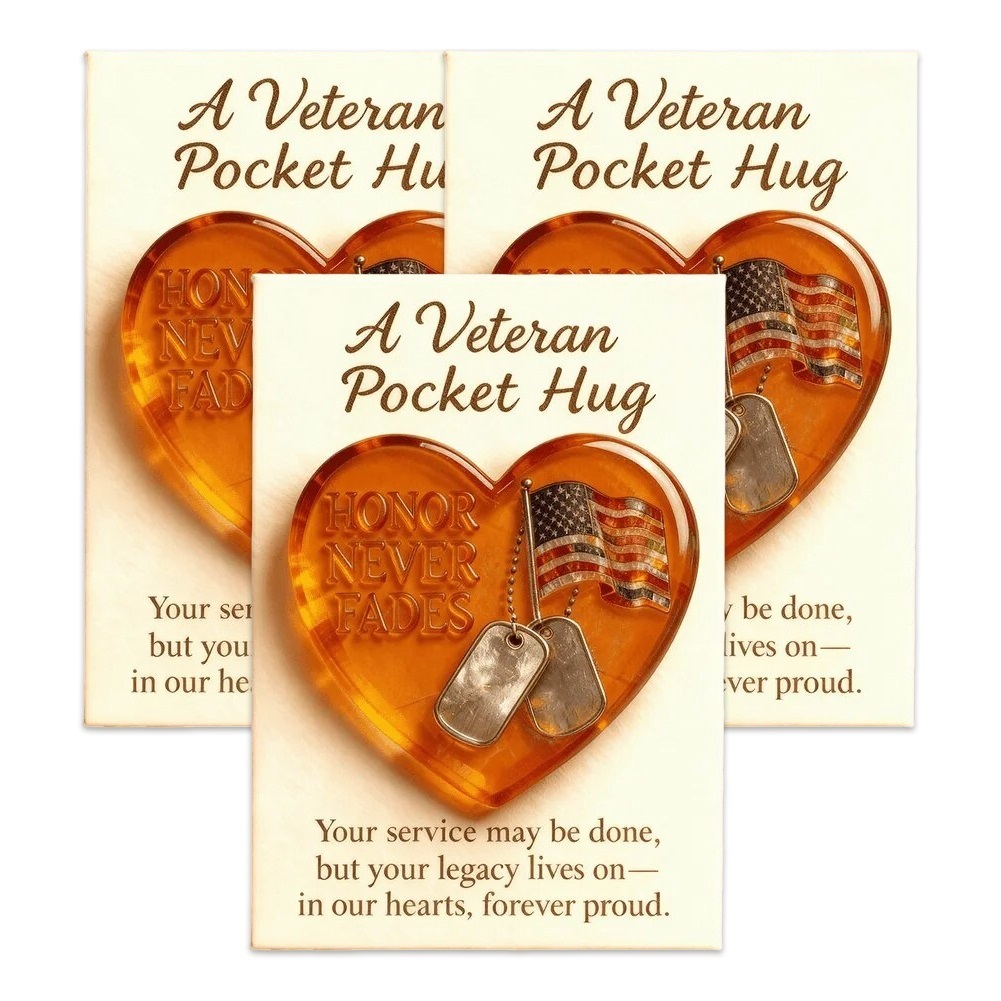 Christmas Veterans Day Gift Veteran Pocket Hug, Honor Never Fades Cards ...