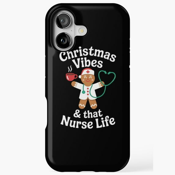 Christmas Vibes Nurse Holiday Cheer Graphic iPhone 17 to 11 Pro Max ...