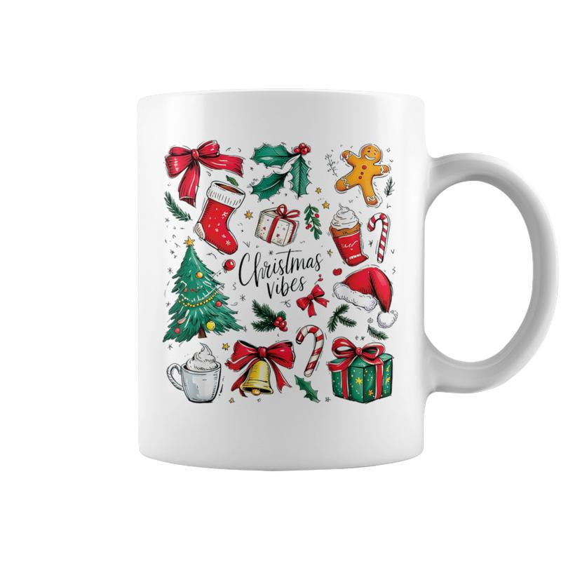 Christmas Vibes Tree Hot Chocolate Coquette Preppy Bow Santa Coffee ...