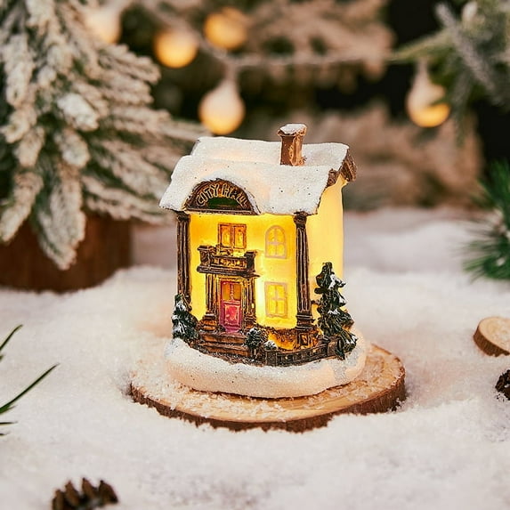 Christmas Village Christmas Village Houses DiY Light up Resin Winter Christmas Village Sets ...