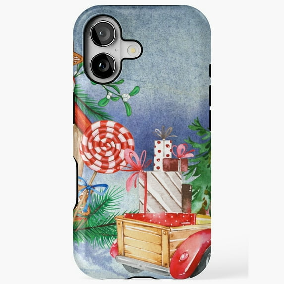 Christmas Village Festive Winter Scene Holiday Art Phone Case for ...