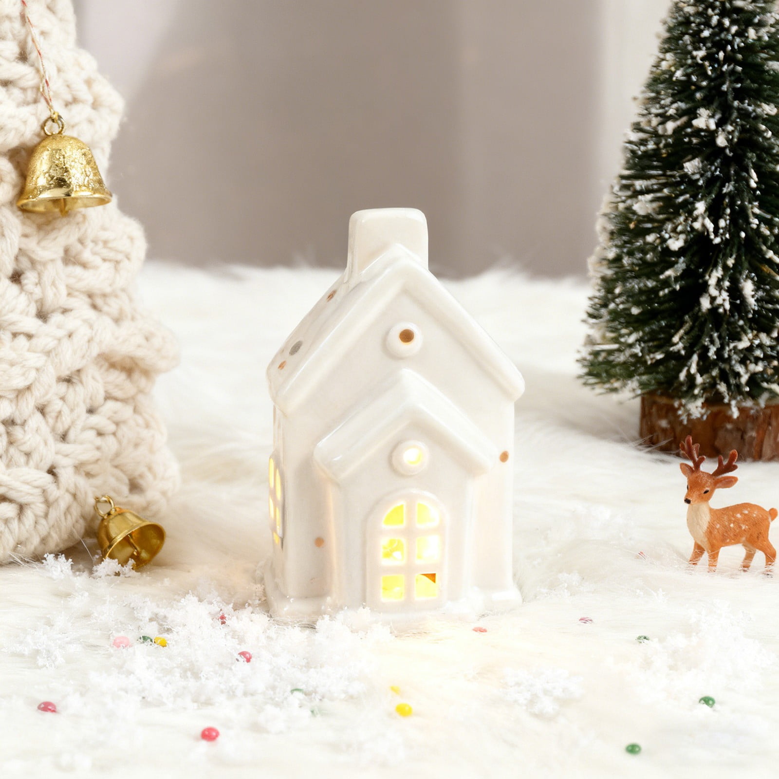 Christmas Village Houses,Christmas Village Sets,1Pcs Ceramic Christmas ...