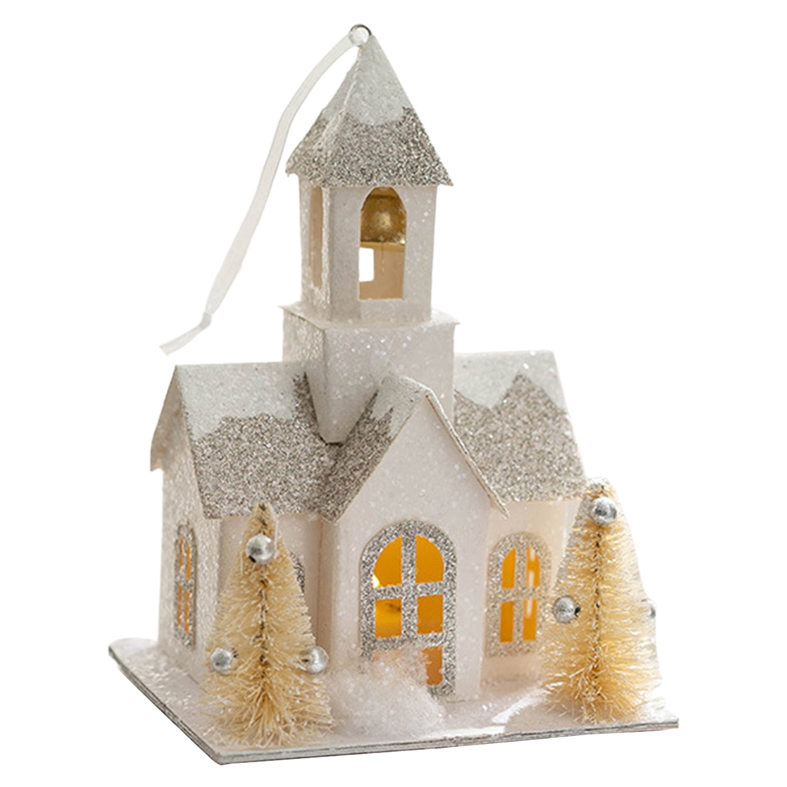 Christmas Village Houses Decoration Light Up Paper House Figurine ...