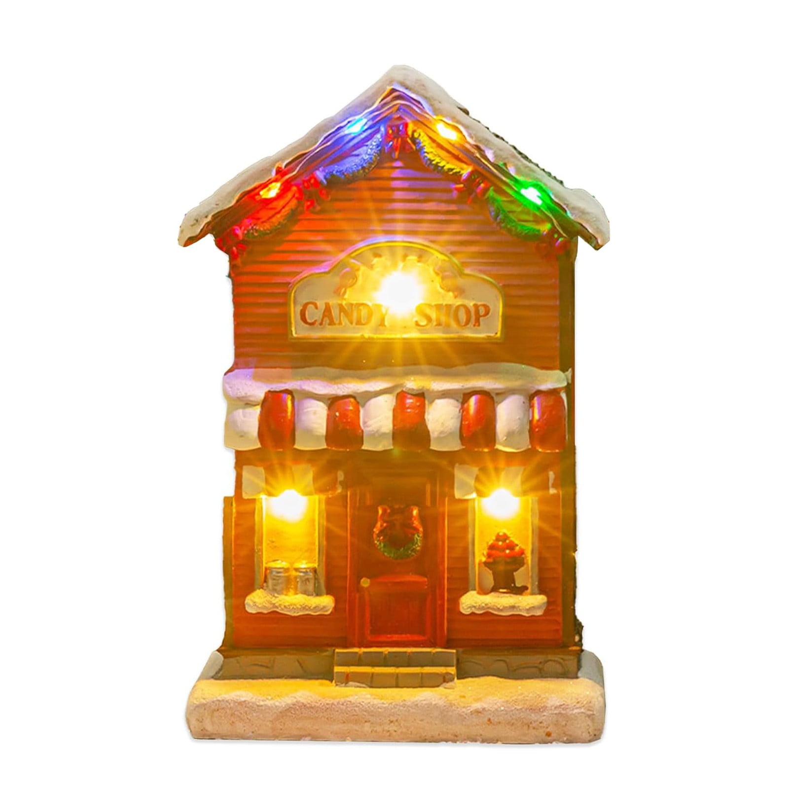 Christmas Village Houses Figurines Christmas Lighted LED Christmas ...