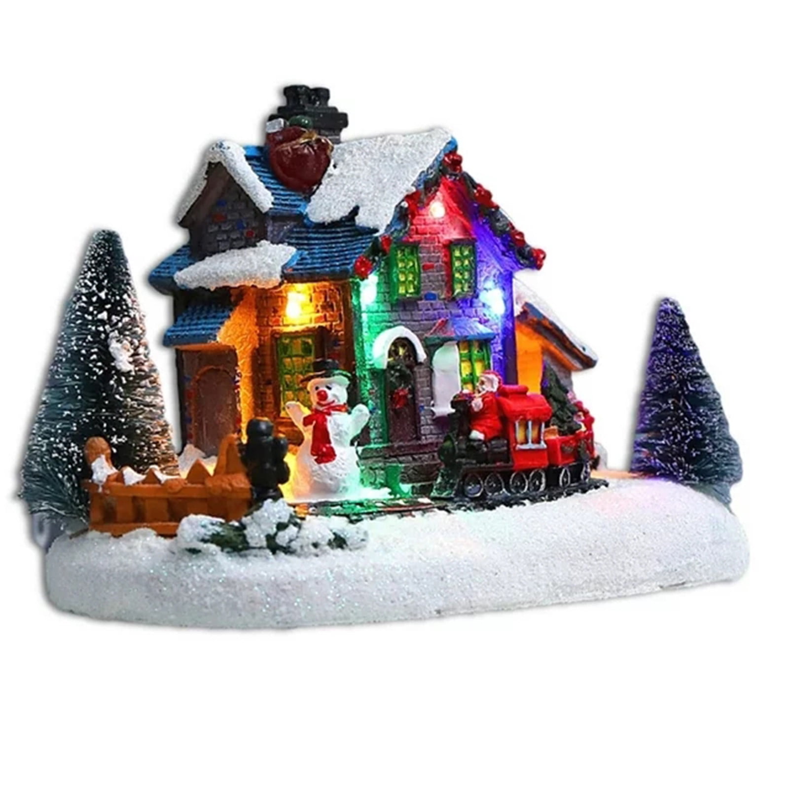 Christmas Village Houses, Polyresin Christmas House Village with Moving ...
