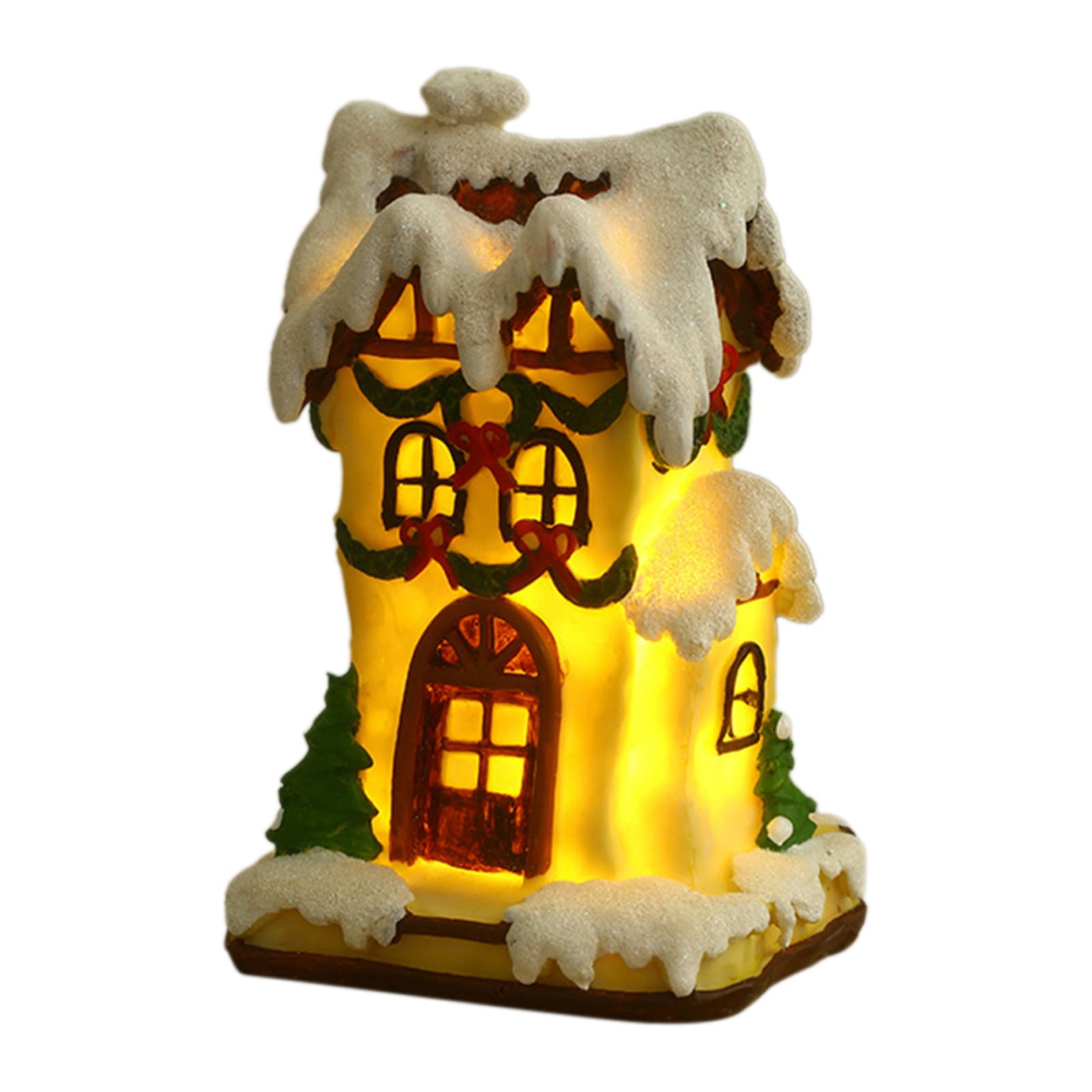 Christmas Village Houses Resin Lighted Christmas House Miniatures ...