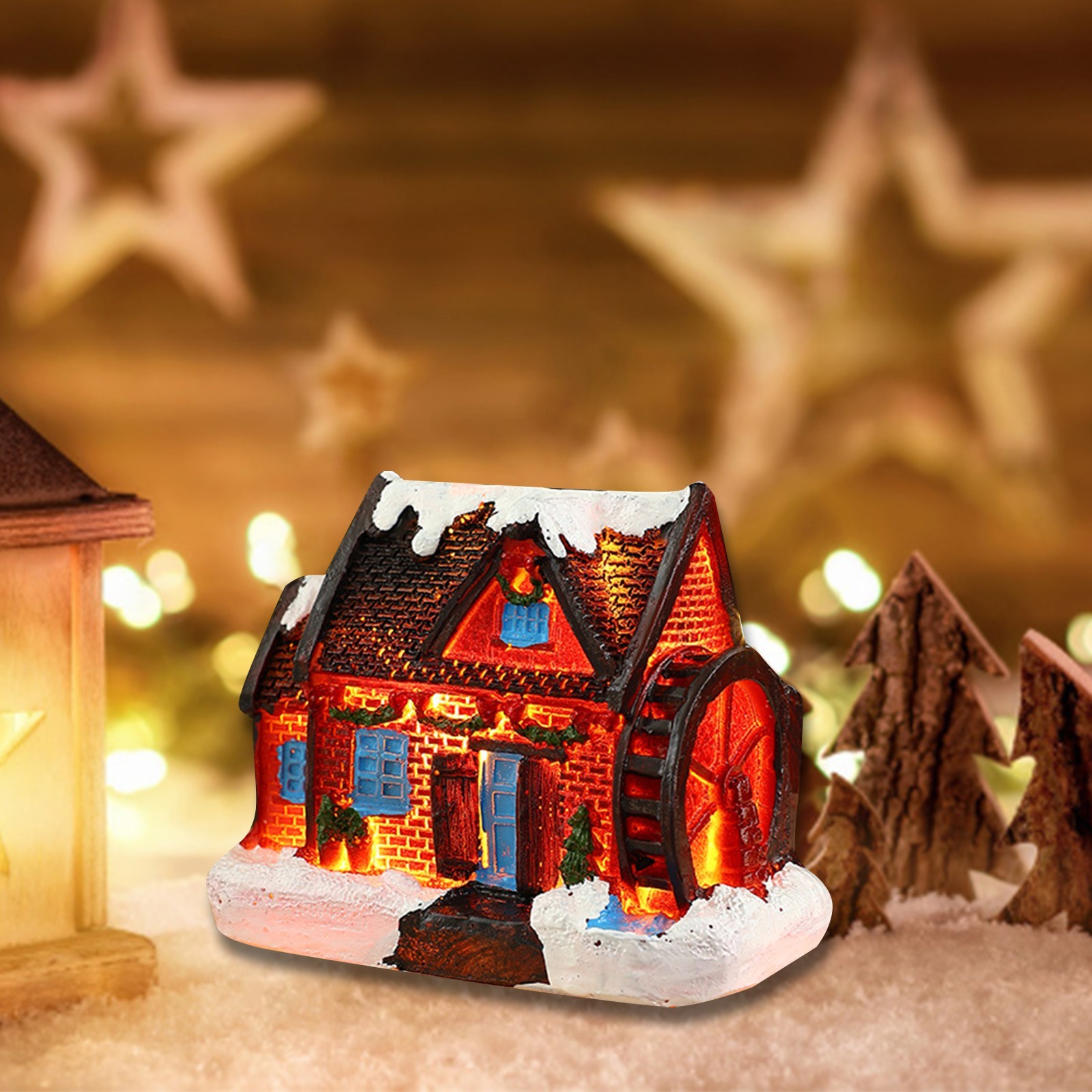 Christmas Village LED Lighted Christmas Village Houses with Figurines ...