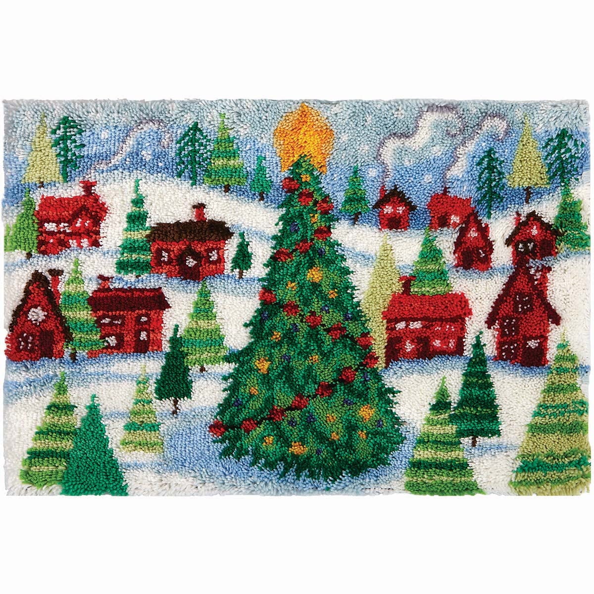 Christmas in the Village Latch Hook Kit, Latch Hook Rug Kits for Adults ...