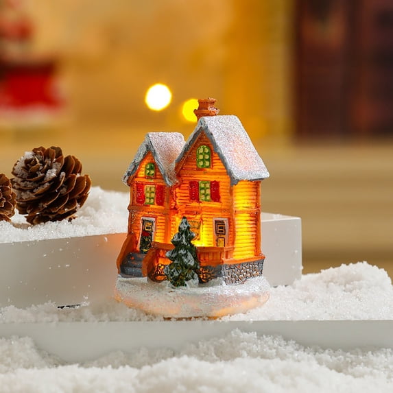 Christmas Village Light Up House, LED Lighted Christmas Decor, Resin ...
