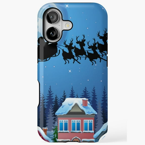 Christmas Village Scene Festive Lights Cozy Winter Night iPhone Case ...
