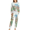 Christmas Village Scene Pajamas 2 Pieces Pajama Sets Woman Long Sleeve ...