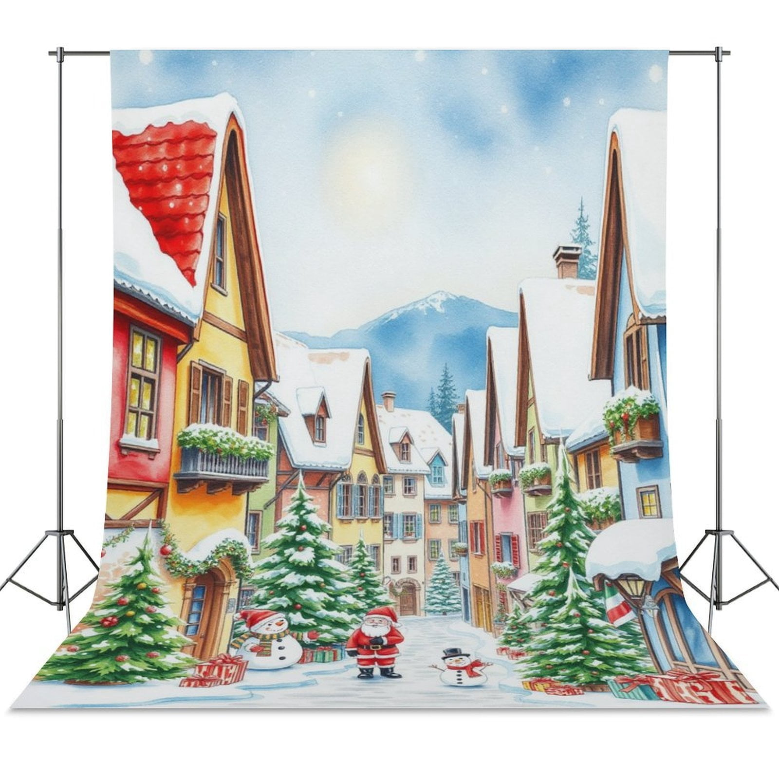 Christmas Village Scene Party Backdrop Birthday Decoration Backgrounds ...