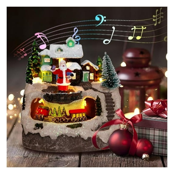 Christmas Village Snow Globe Decorations Resin Building Figurines ...