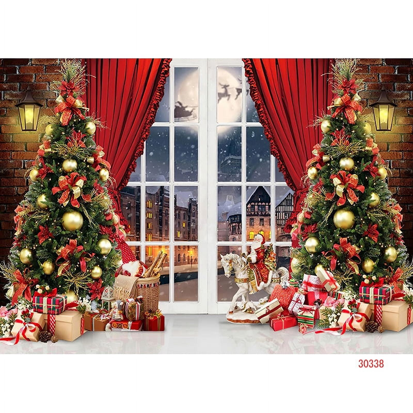 Christmas Village Wooden Gate Digital Photography Backdrop Prop Snow ...