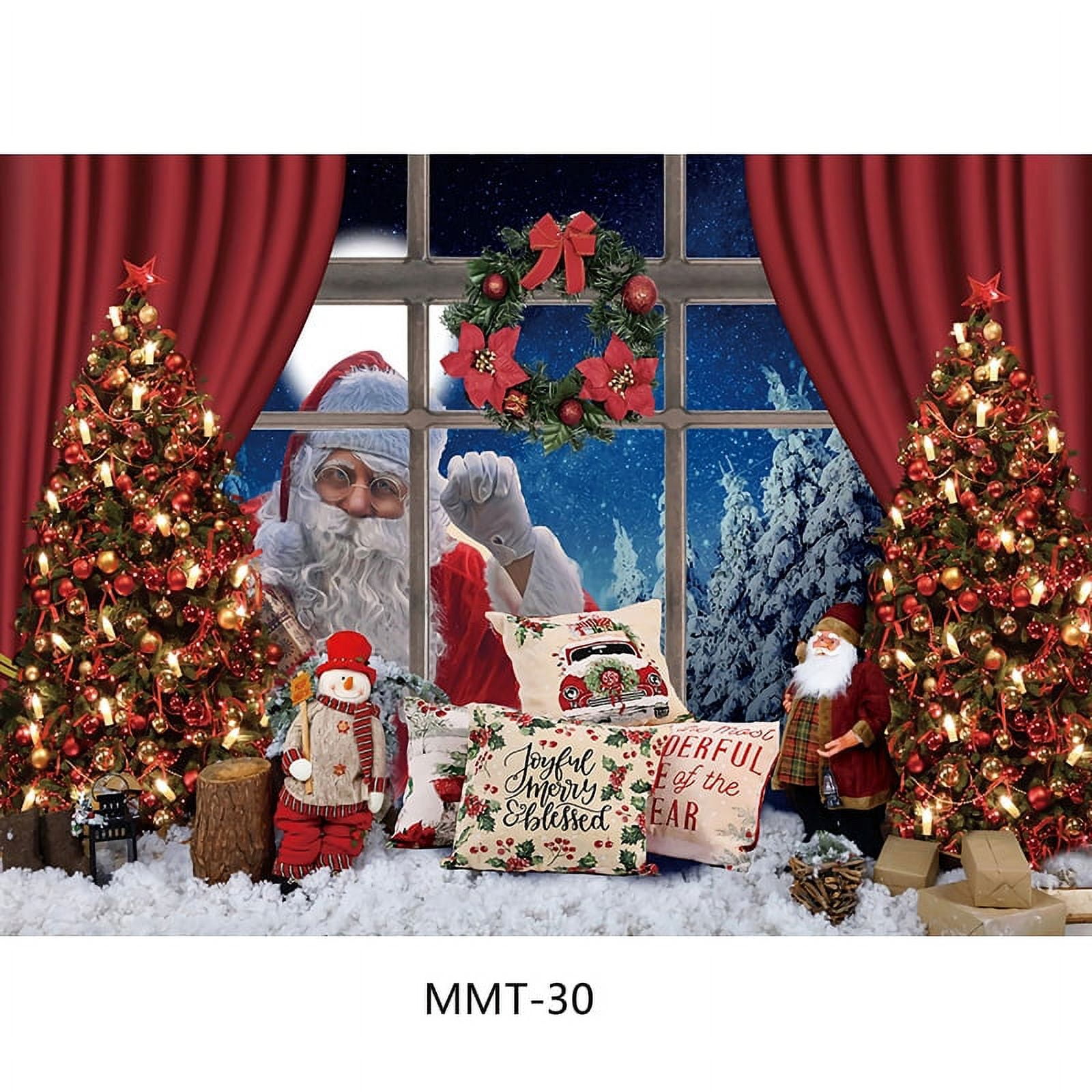 Christmas Village Wooden Gate Digital Photography Backdrop Prop Snow Party Celebration Studio ...