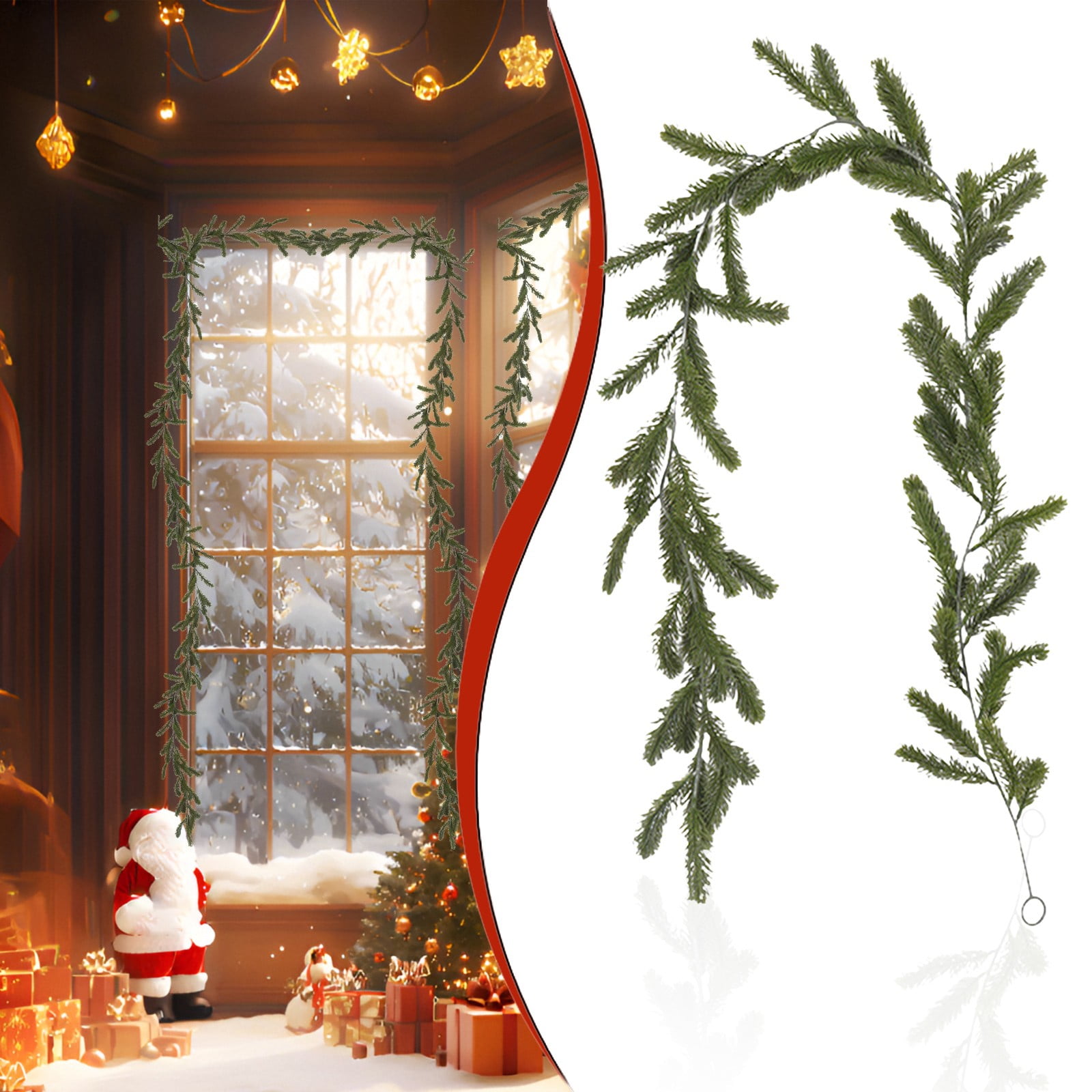 Christmas Vine 180Cm E,1Pcs Of Rattan,Garland Single fork Natural ...