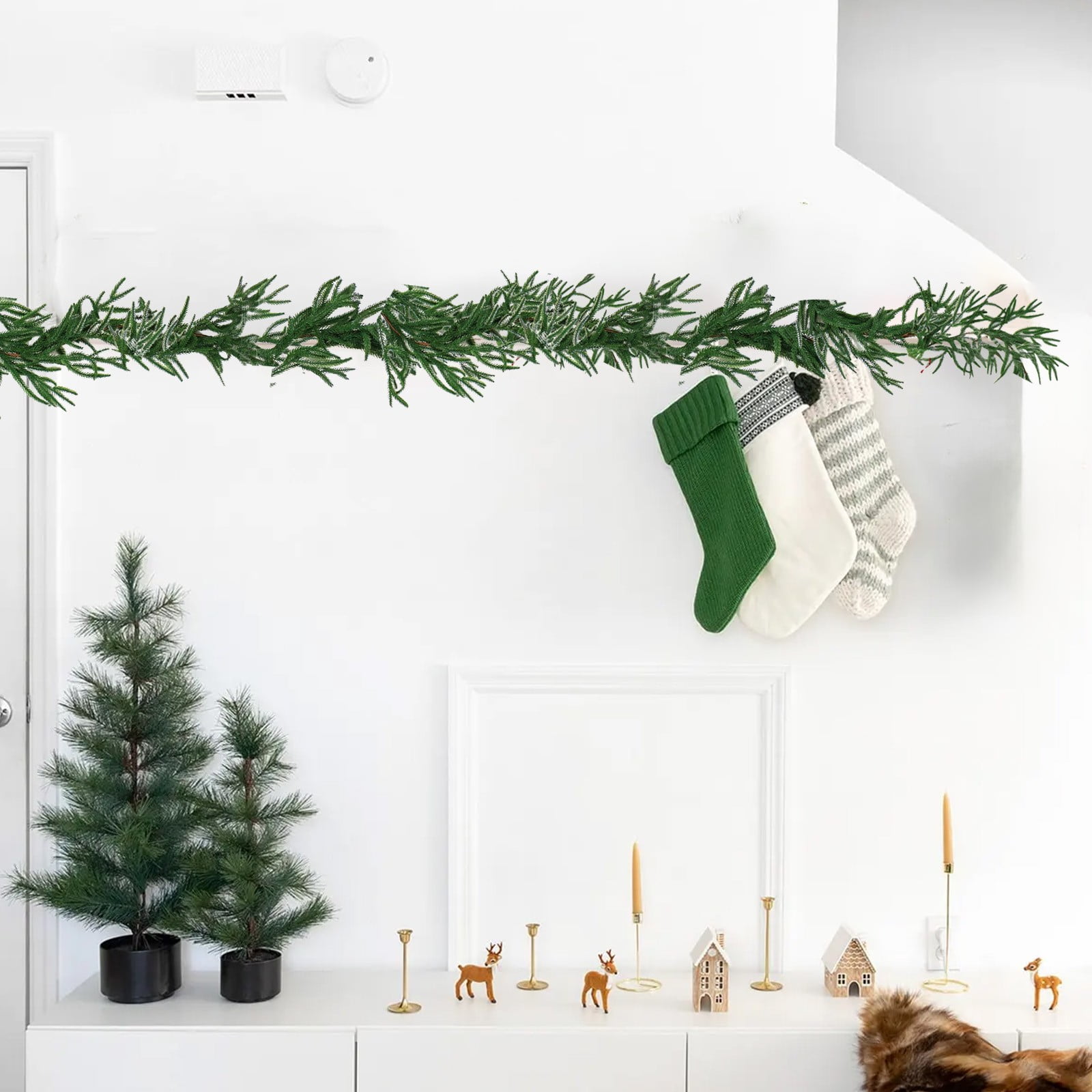 Christmas Vines 1.8m,Artificial Red Fruit Pines Cones Vines,Green ...