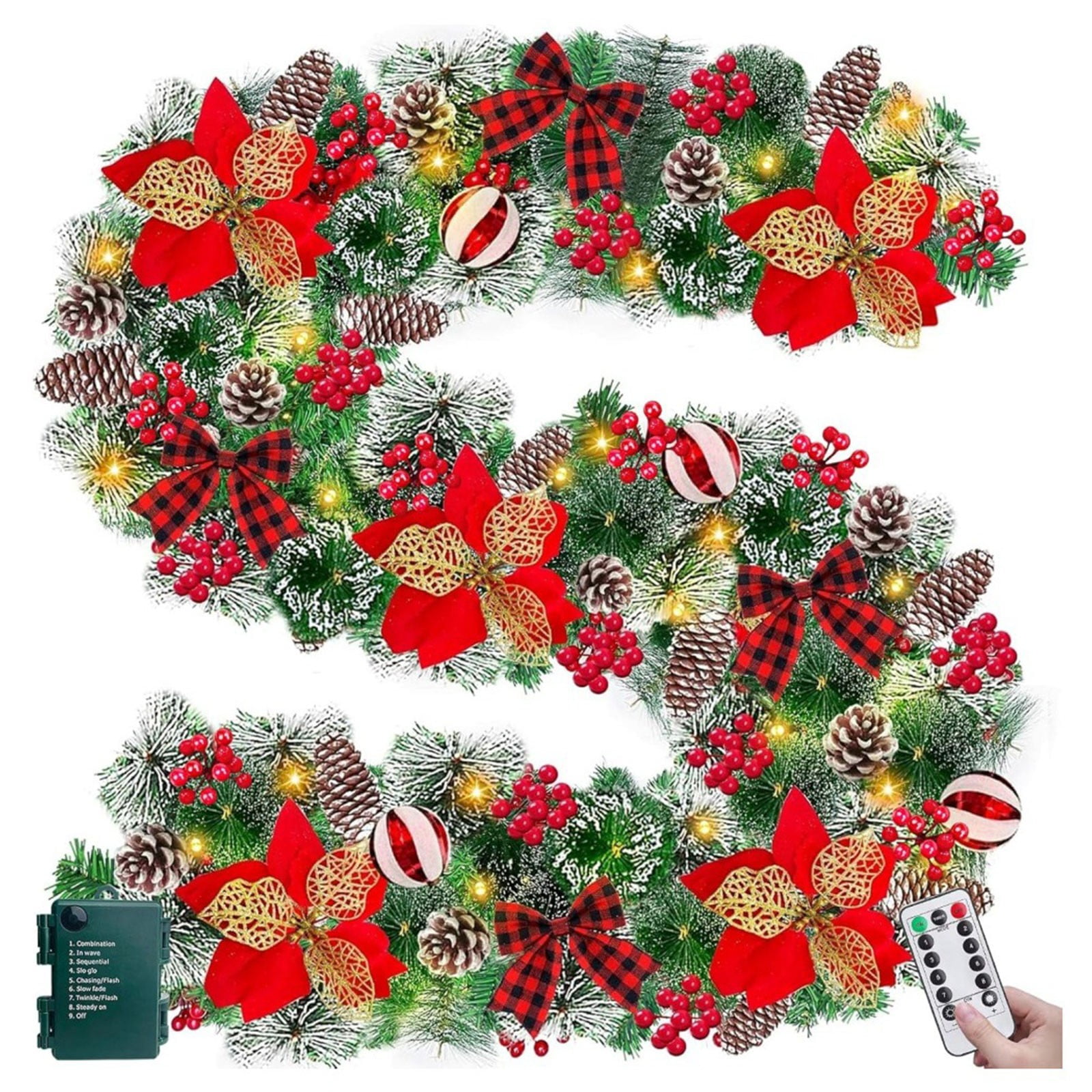 Christmas Vines Hanging Ornament, Artificial Rattan with Sparkling ...