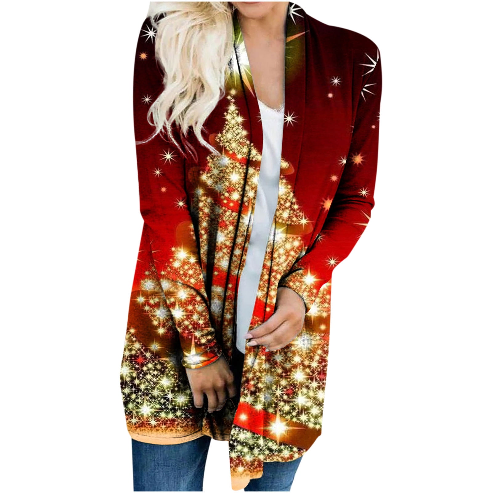 Christmas Vintage Cardigan,Women Ugly Christmas Sweater Cardigan Xmas ...
