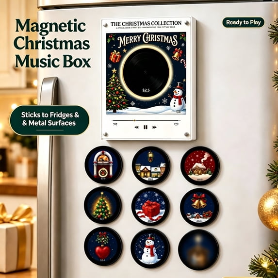 Christmas Vinyl Magnetic Fridge Music Player, Magnetic Vinyl Fridge ...