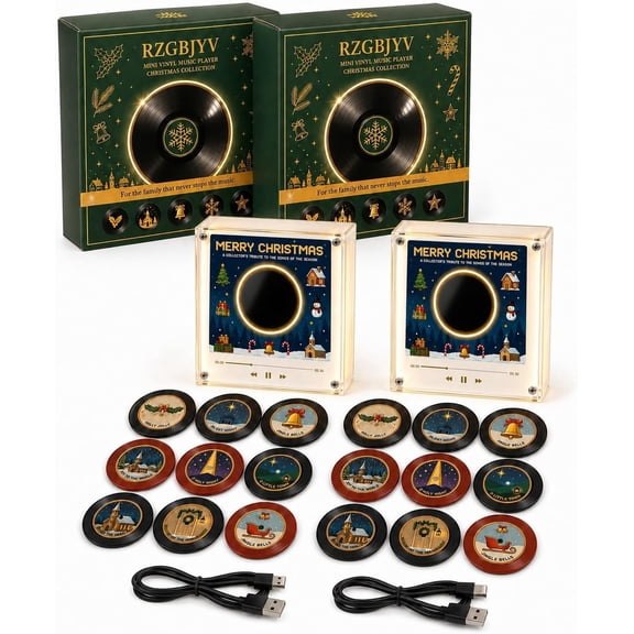Clearance Christmas Vinyl Player Fridge Record NFC Magnetic Music Box ...