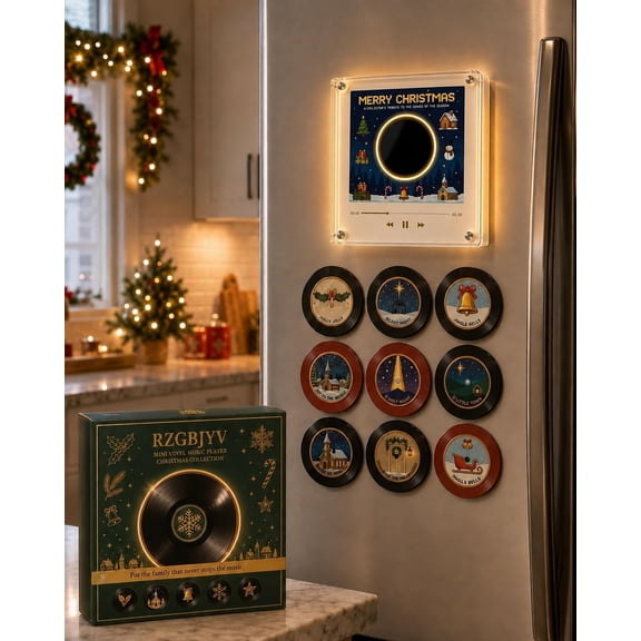 Clearance!Christmas Vinyl Player Fridge Record NFC Magnetic Music Box ...