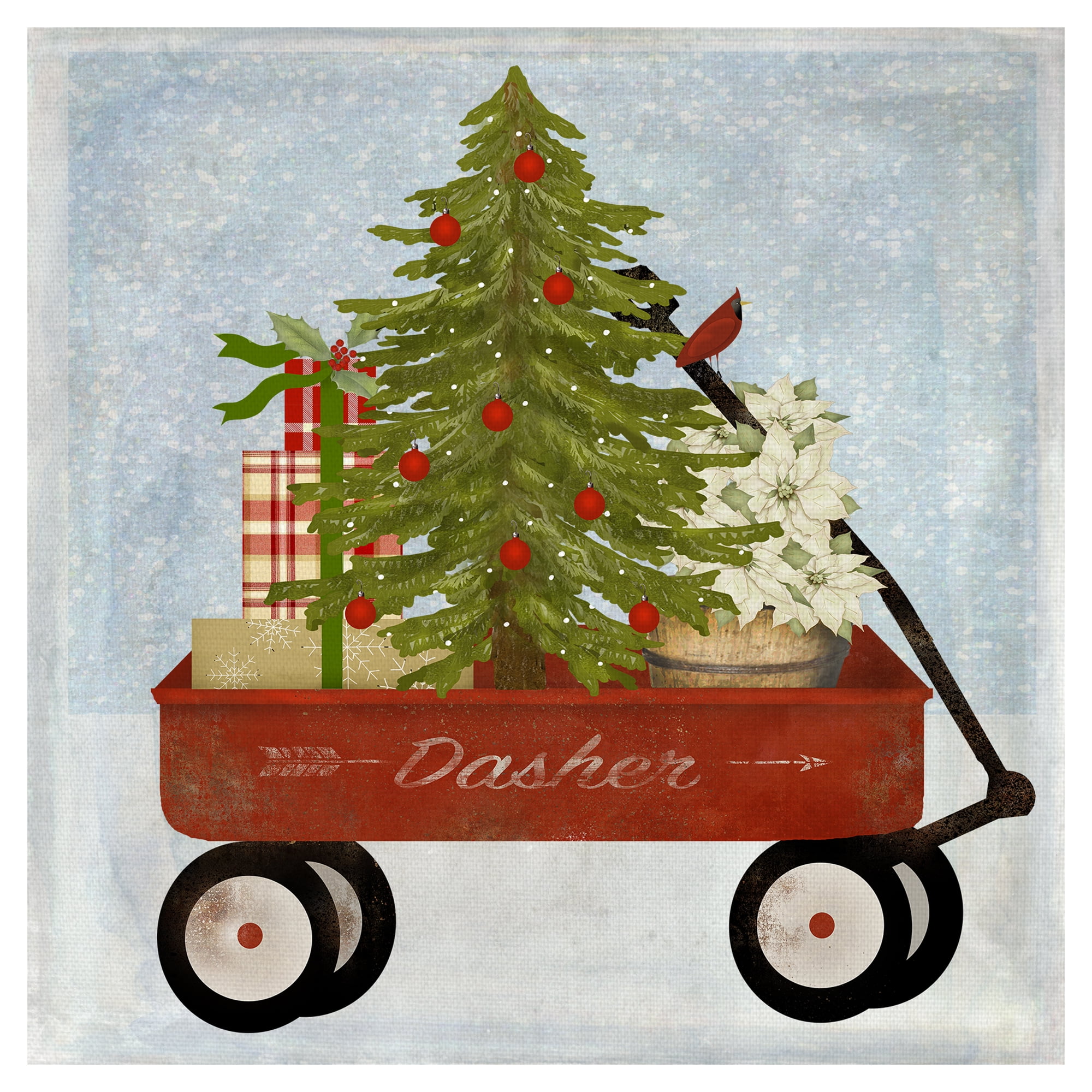 Dasher Christmas Wagon - Holiday Wall Decor x20 Canvas Print - Walmart.com