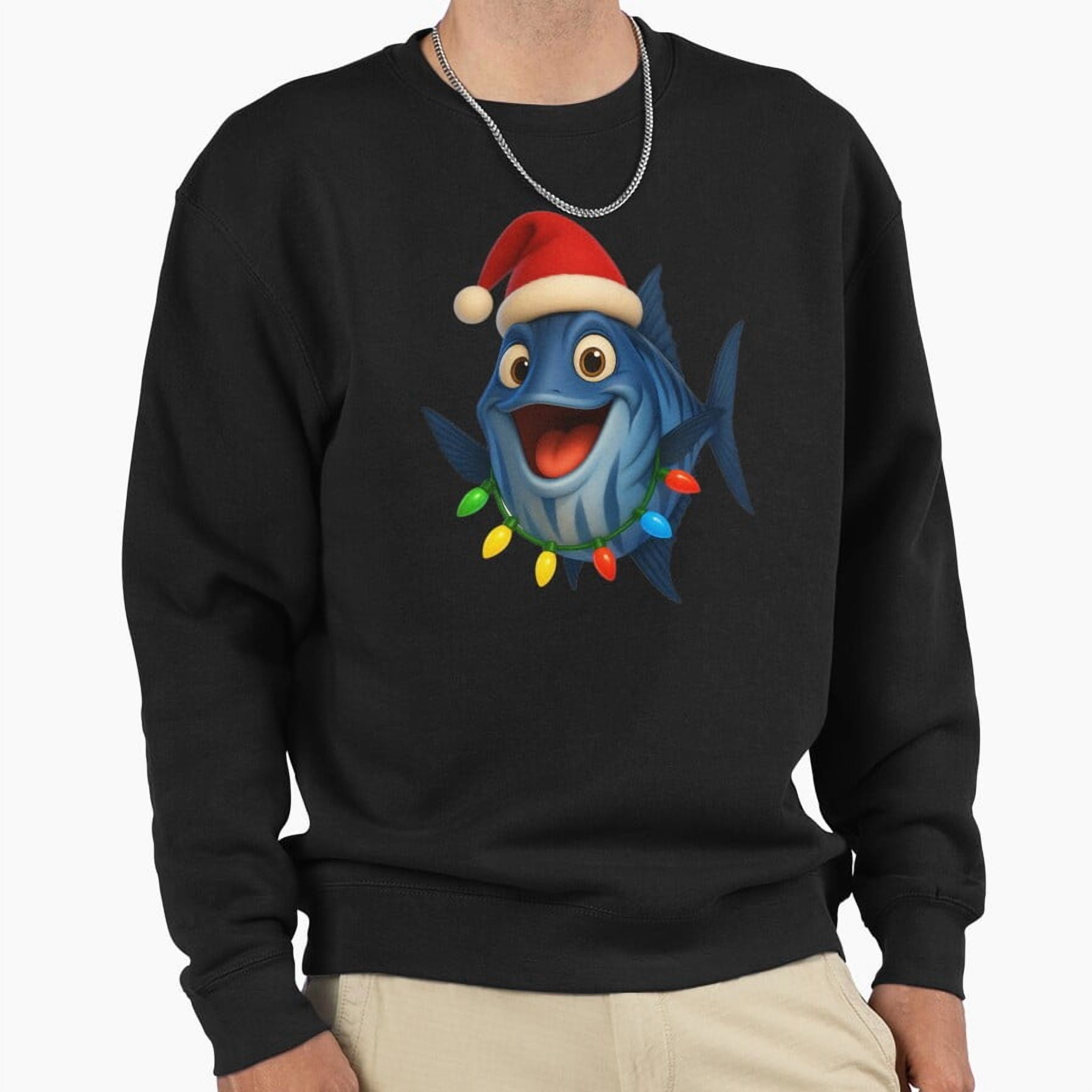 Christmas Wahoo Fish Holiday Graphic Unisex Sweatshirt Funny Retro ...