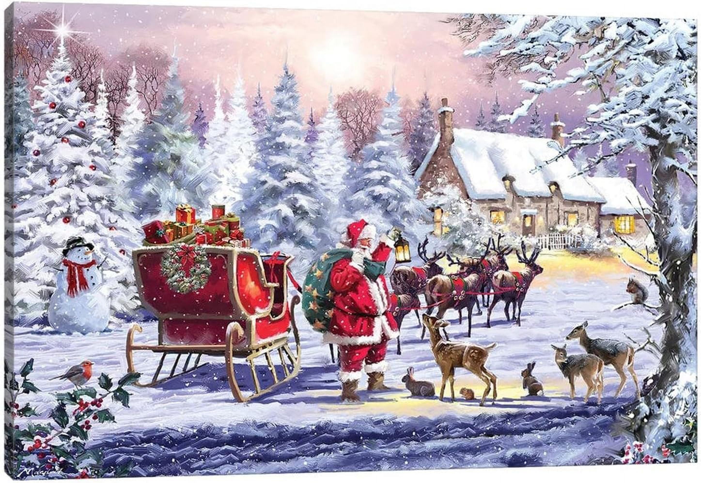 Christmas Wall Art - Christmas Canvas Wall Art, Christmas Tree & Red ...