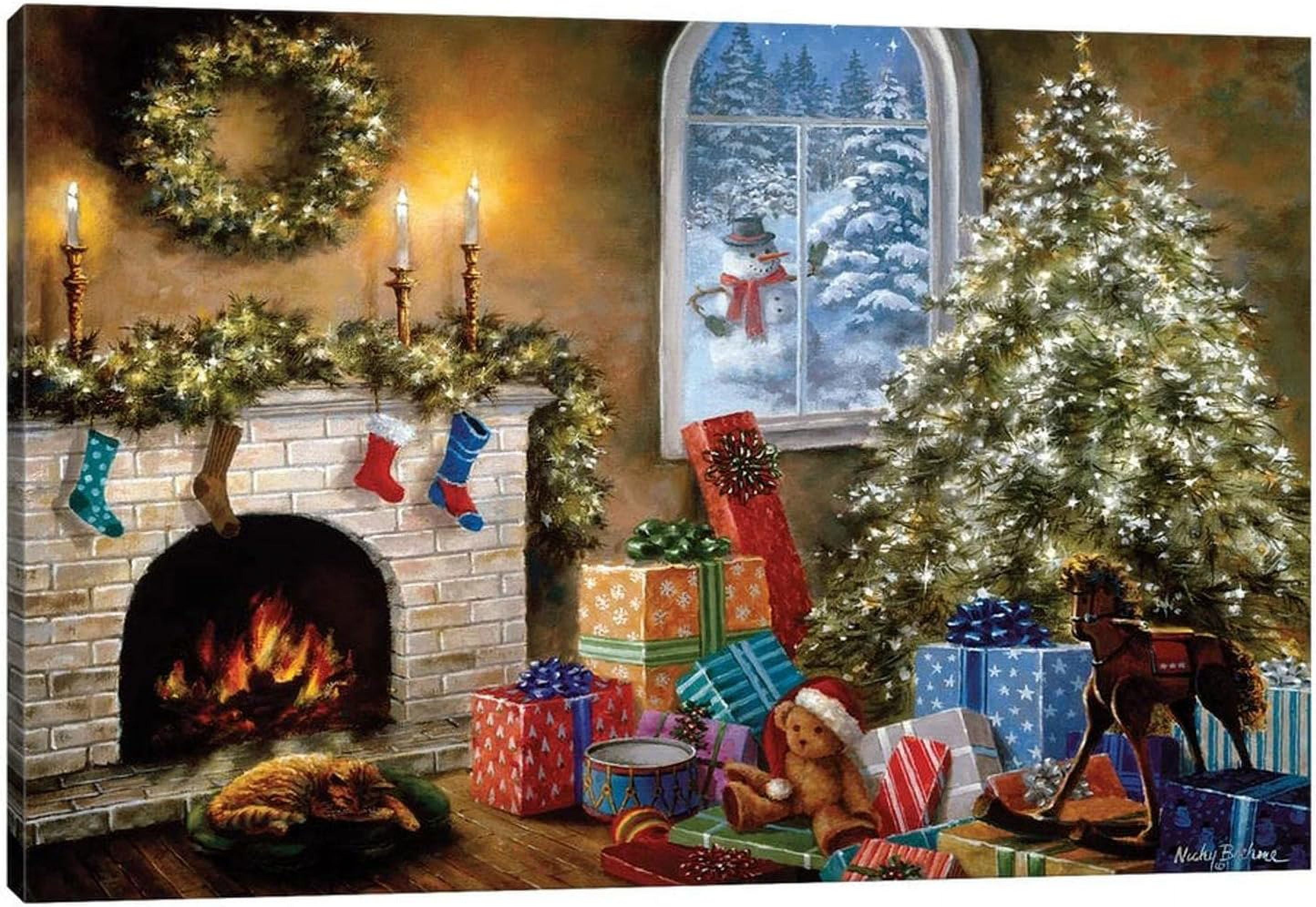 Christmas Wall Art - Christmas Canvas Wall Art, Christmas Tree & Red ...