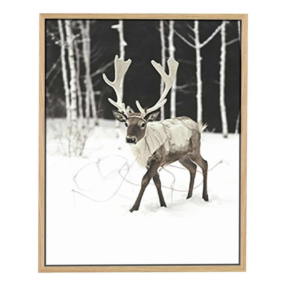 Christmas Wall Art Prints 12x16in Santa Claus Reindeer with Sleigh Art ...