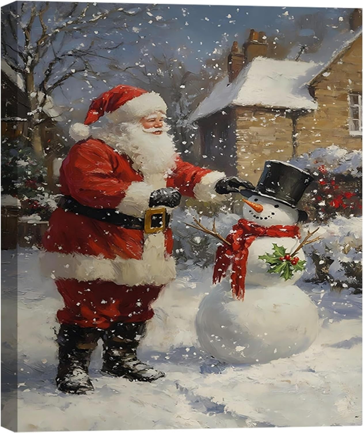 Christmas Wall Art Prints, Winter Christmas Picture Wall Decor Santa ...