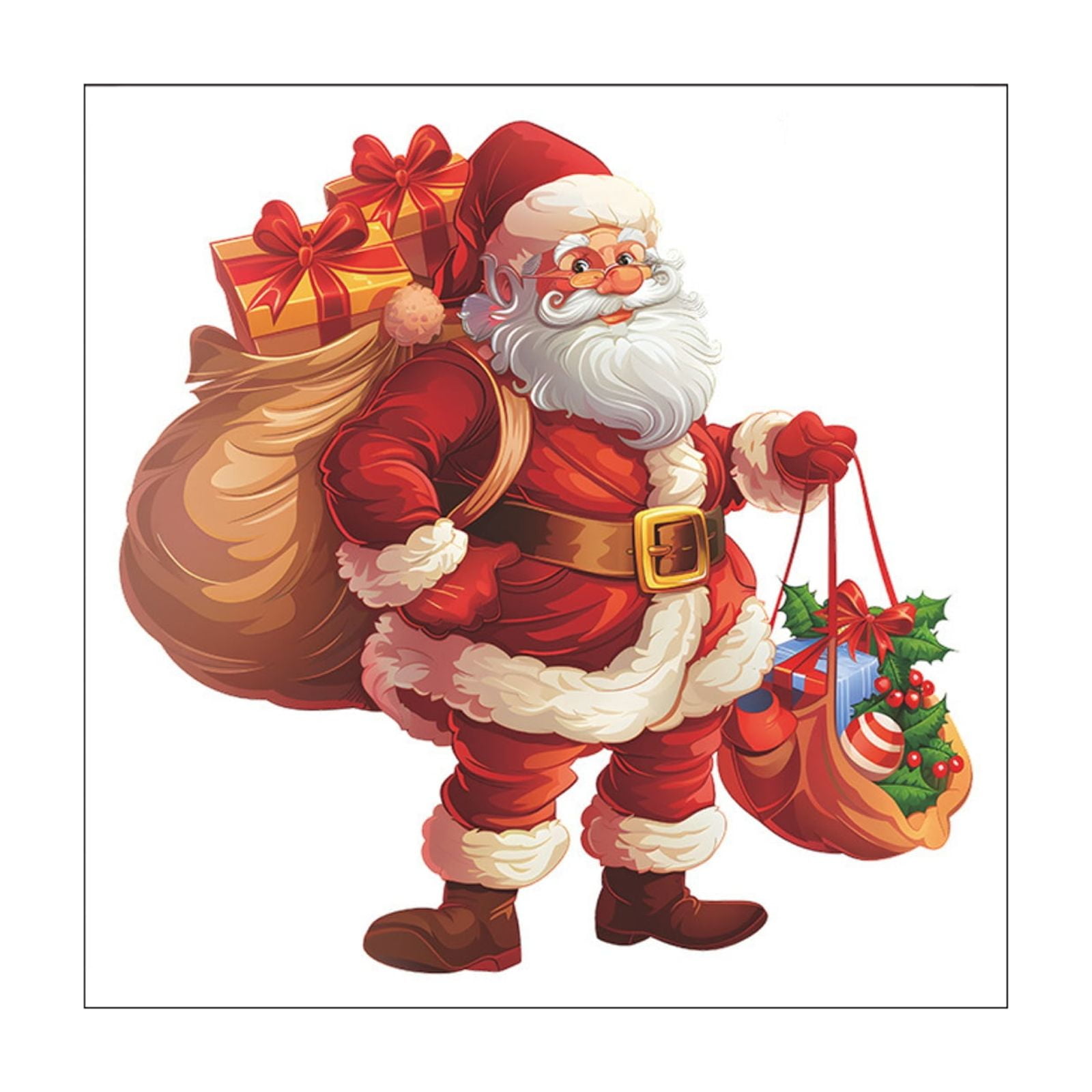 Christmas Wall Decals Peel And Stick 3D Wall Breaking Cute Wall Stickers Removable Winter Xmas ...