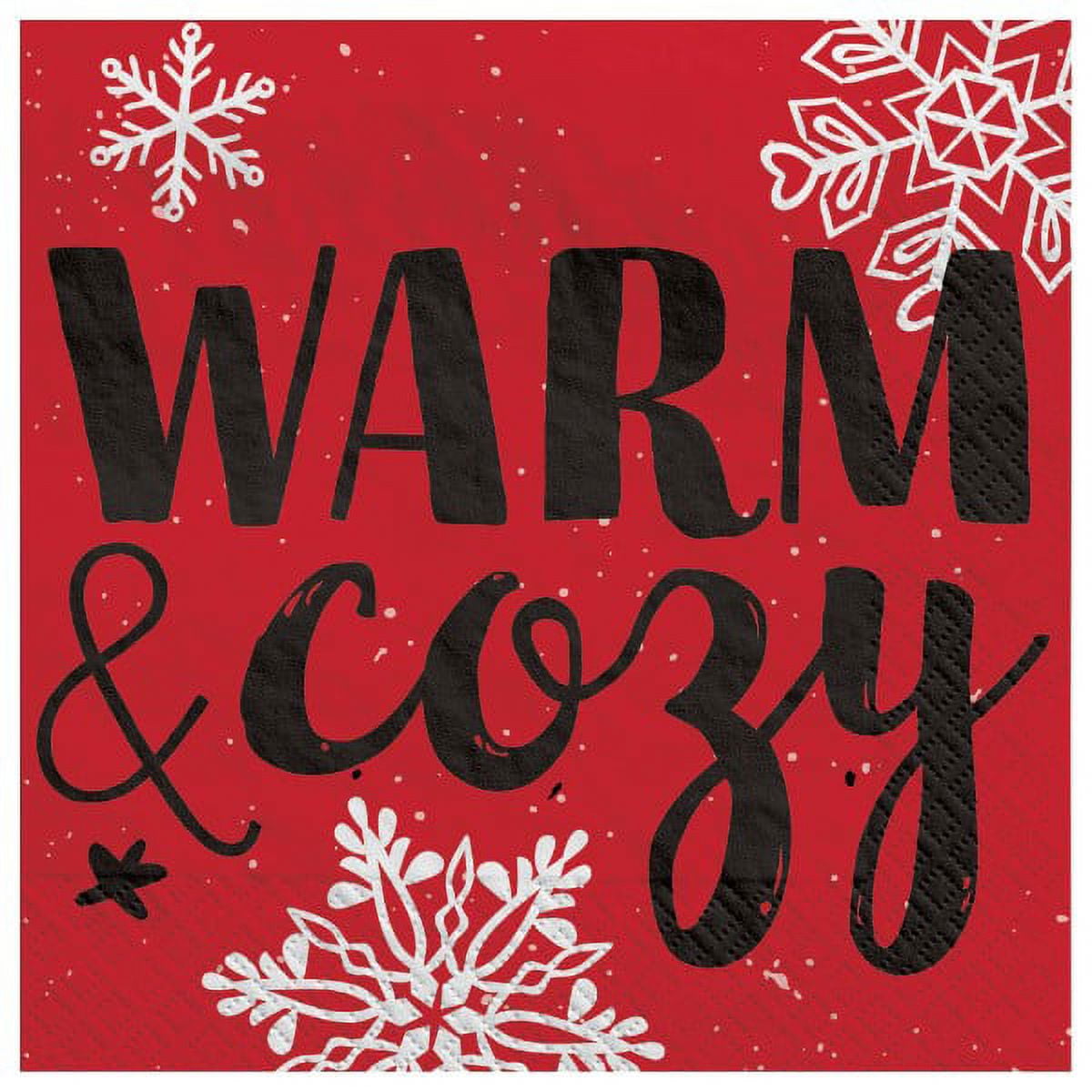 Christmas 'Warm and Cozy' Small Napkins (16ct) - Walmart.com