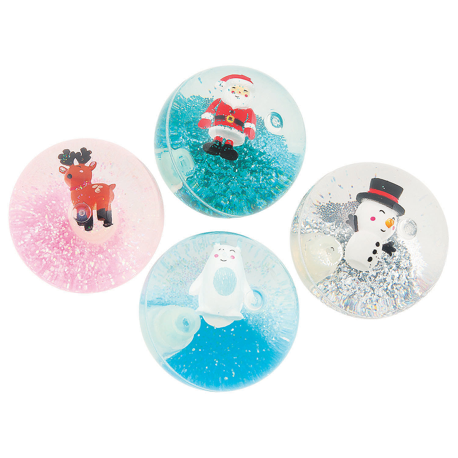 Christmas Water/Glittered Bouncing Balls - Party Favors - 12 Pieces ...