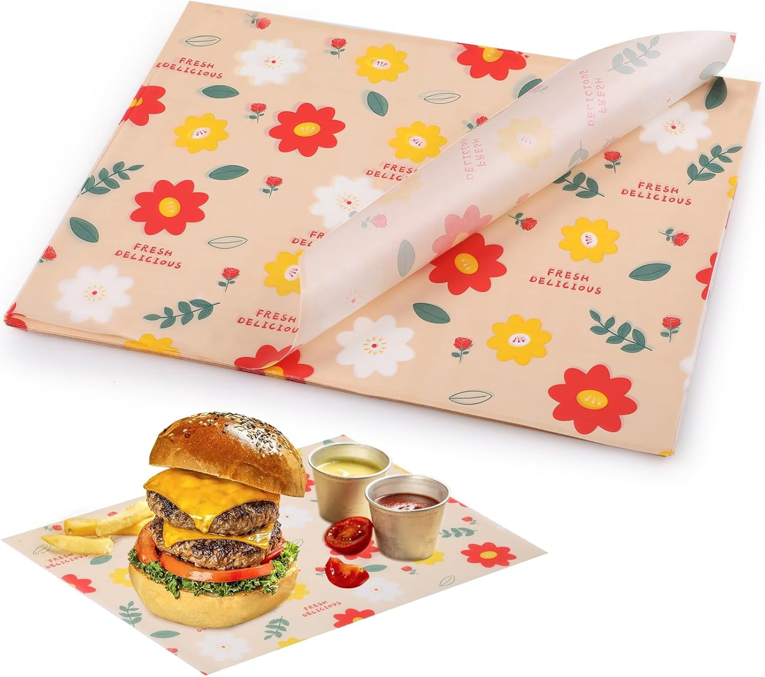 Christmas Waxed Deli Paper Sheets for Food 11 * 15 Inch, 100 Pcs Food ...