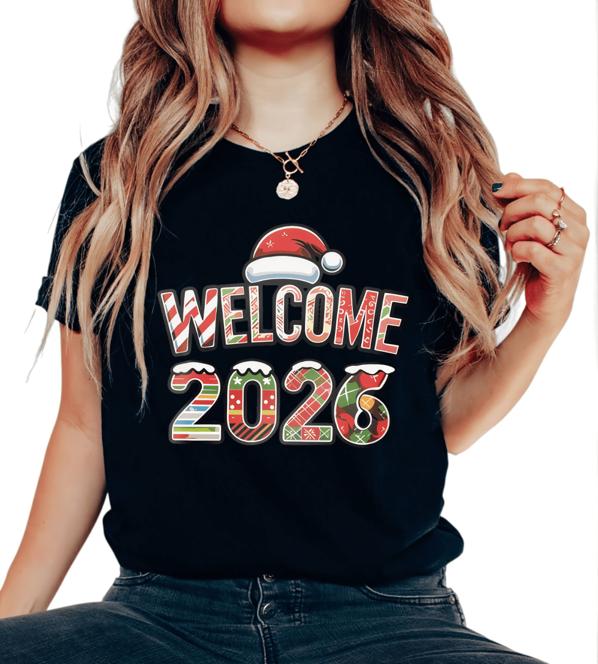 Christmas Welcome 2026 Print Tshirt Graphic Tees Holiday Shirts popular ...