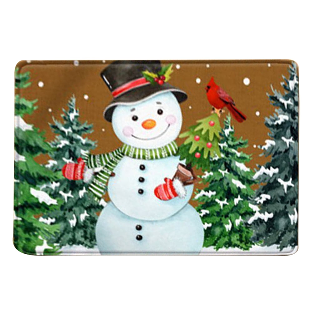 Christmas Welcome Winter Mat, Decorative Indoor/Outdoor Rubber Back ...