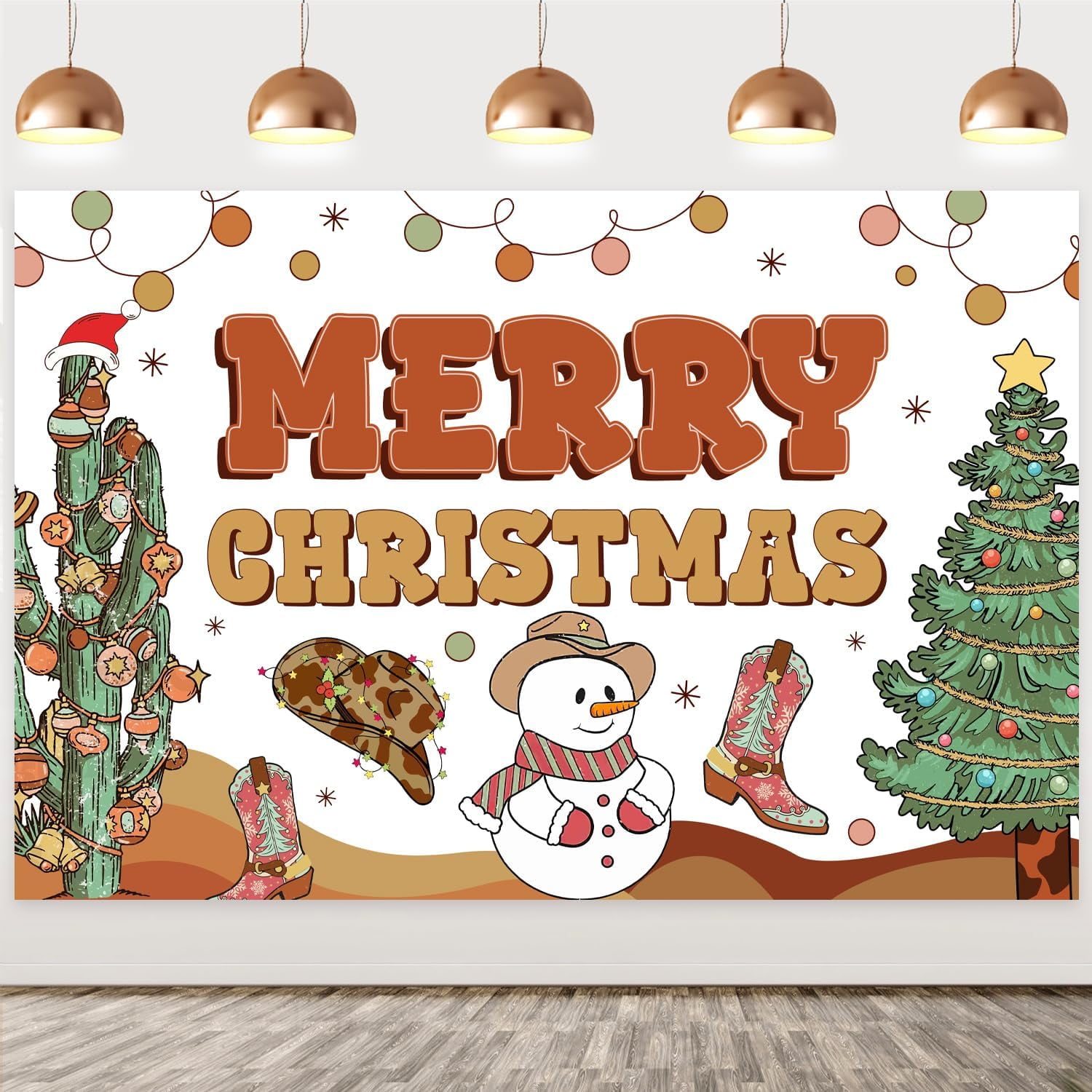 Christmas Western Cowboy Themed Backdrop Merry Christmas Photography ...