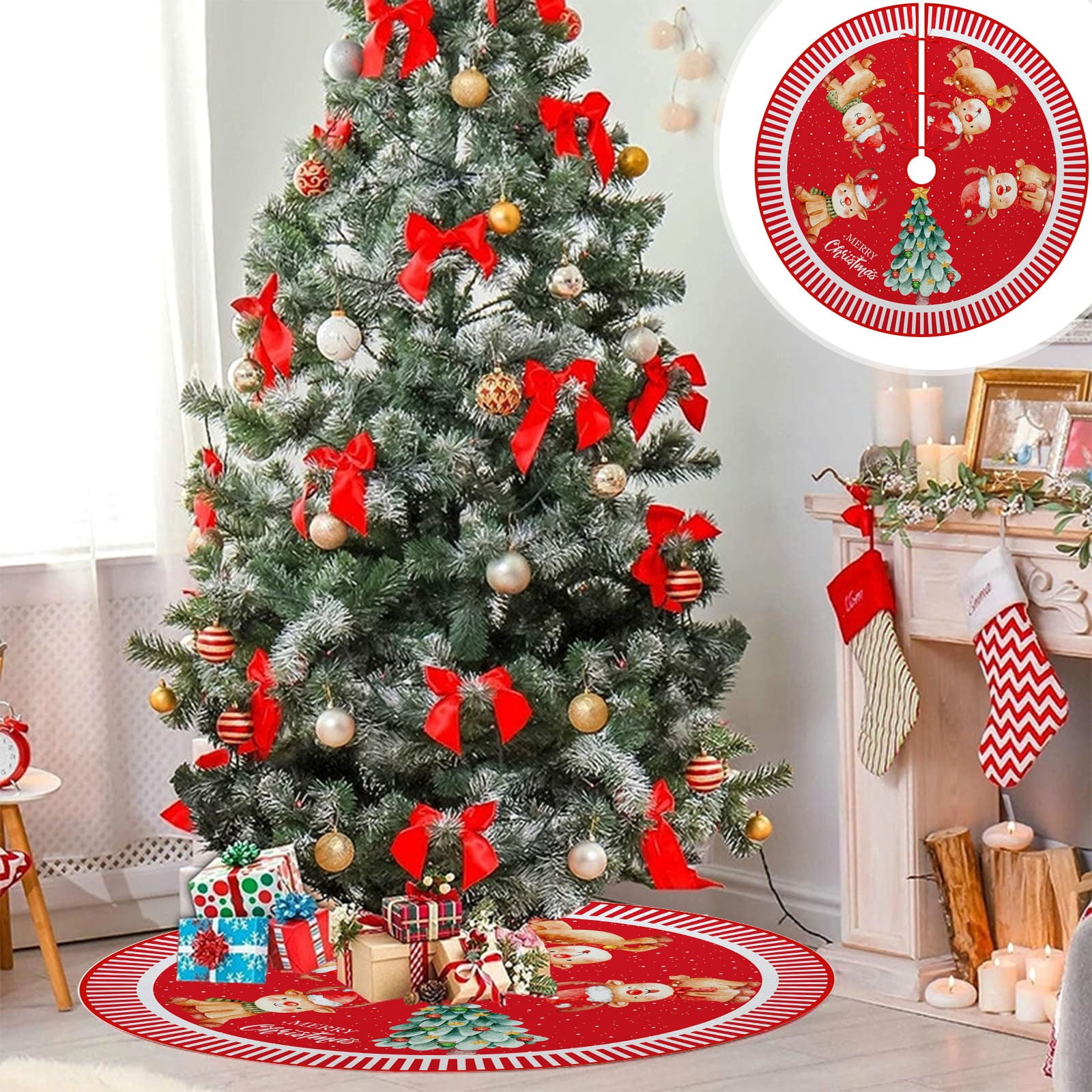 Christmas Western Placemats 14.96in Round Rubber Diatomite Dining Table ...
